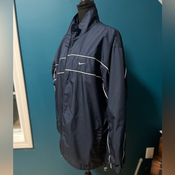 Nike | Jackets & Coats | Nike Navy Blue And White Retro Windbreaker ...